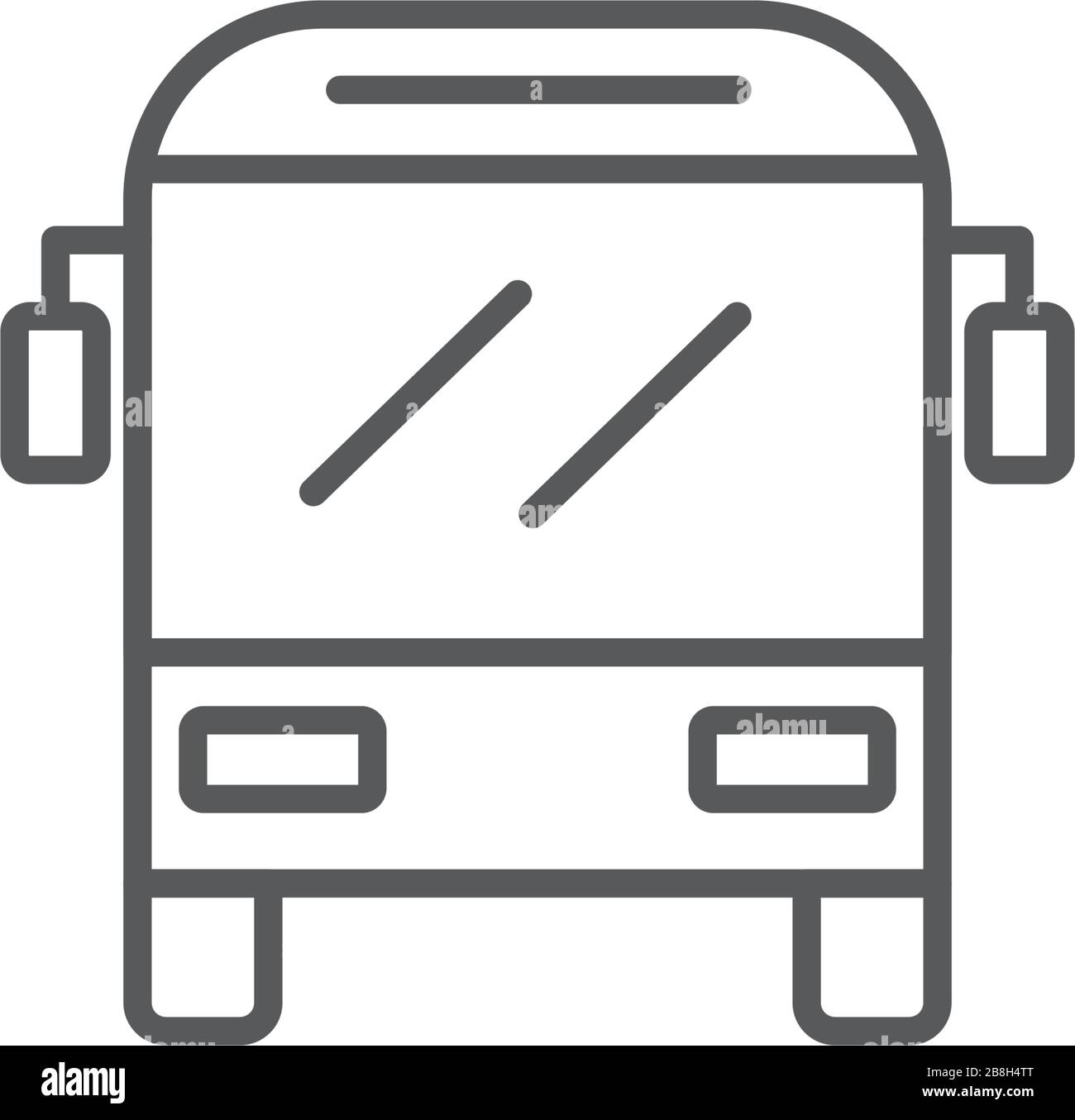 Bus front view icon, isolated on white background Stock Vector Image ...