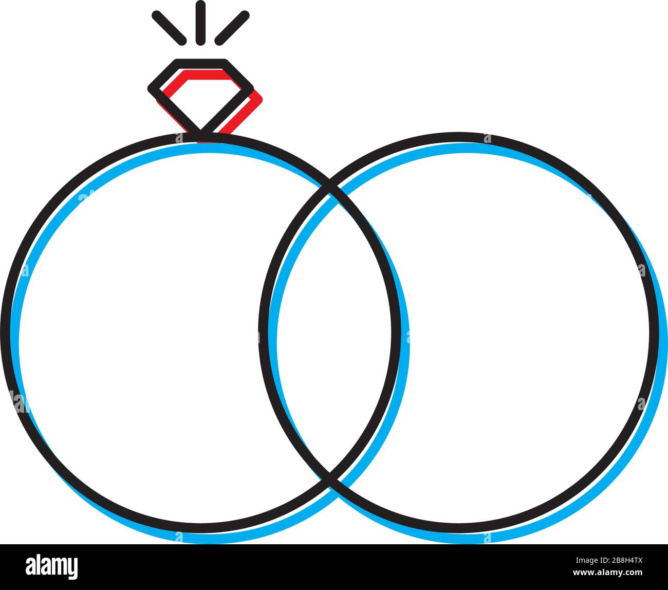 Engagement rings vector icon isolated on white background Stock Vector ...