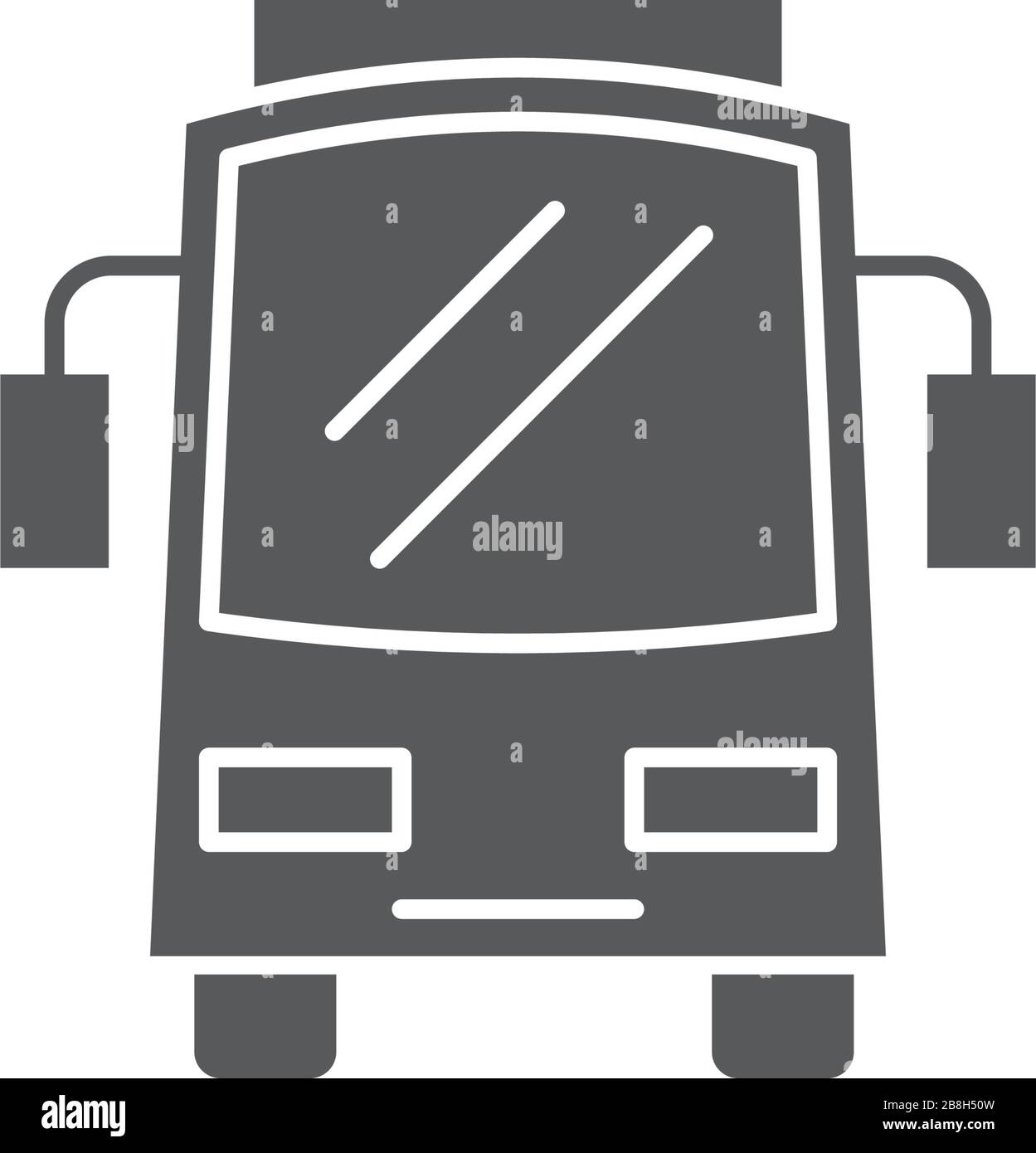 Bus front view icon, isolated on white background Stock Vector Image ...