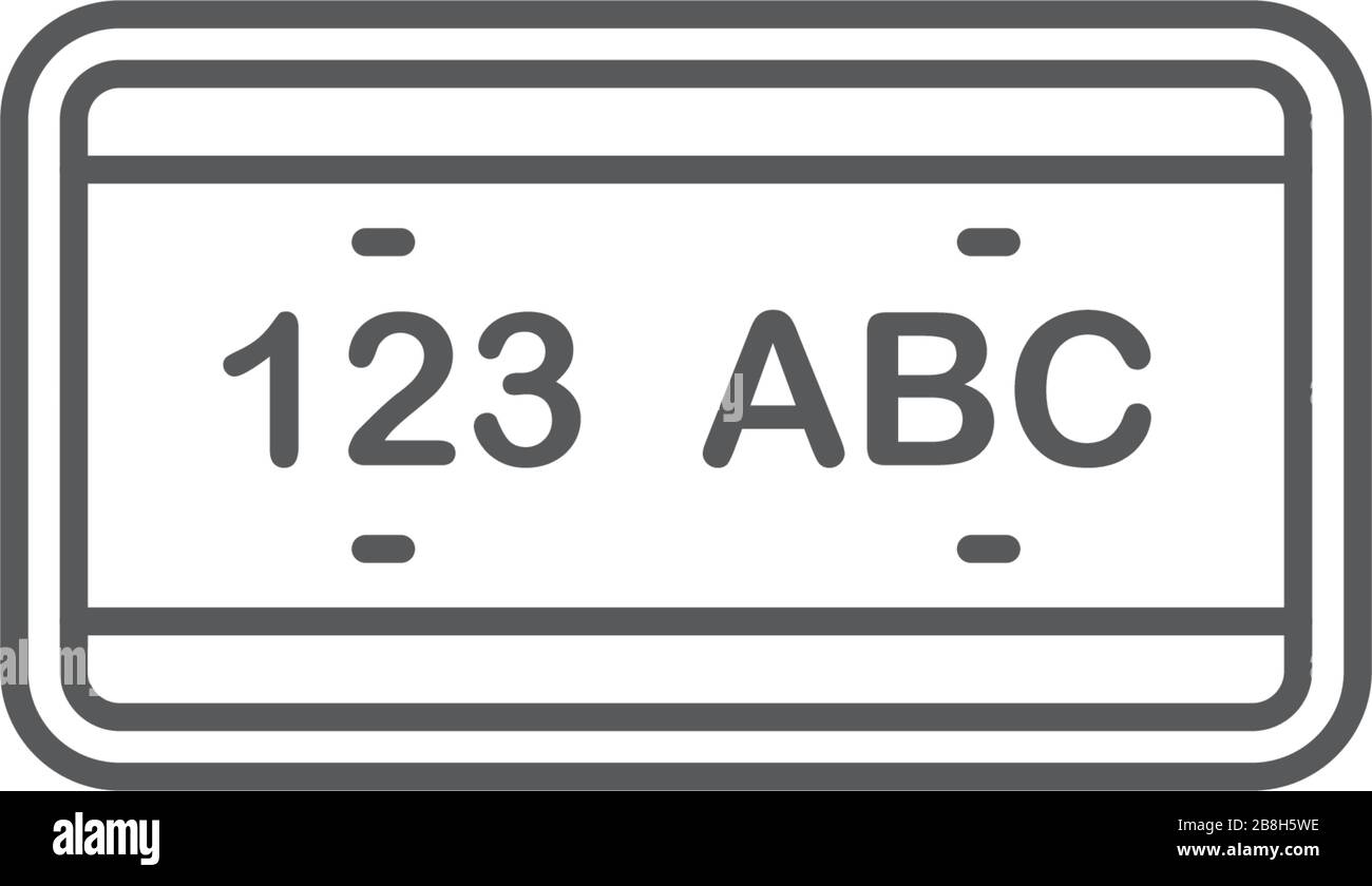 License plate vector icon, isolated on white background Stock Vector ...