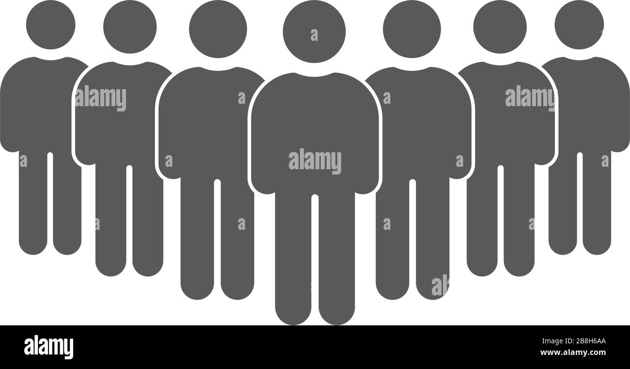 People icon set. Crowd of people, isolated on white background Stock ...