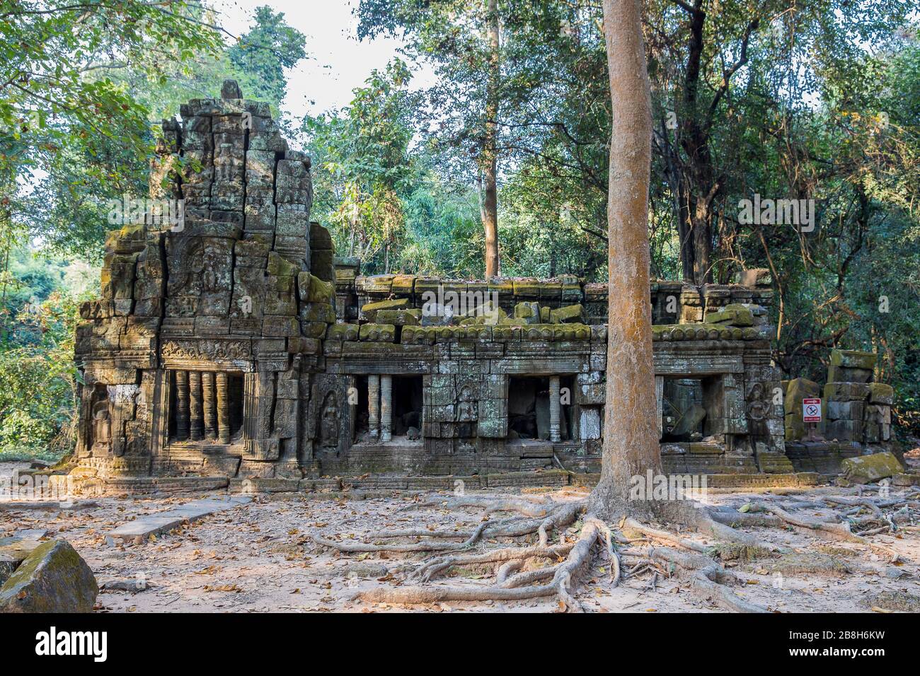 Ancient Khmer architecture ,Ta Prohm temple ruins hidden in jungle in ...