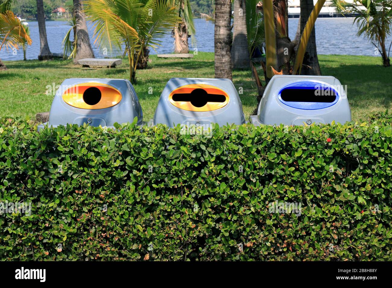 Bin, garbage bin plastic, Plastic waste bin 3 types of waste for ...