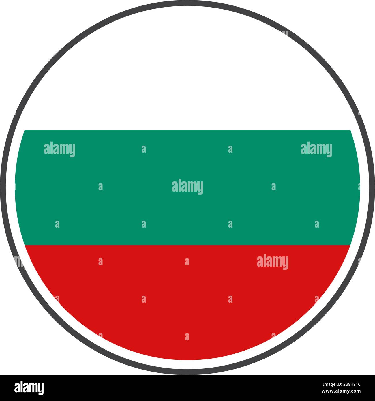 Circle bulgaria flag with grey border vector illustration isolated on ...