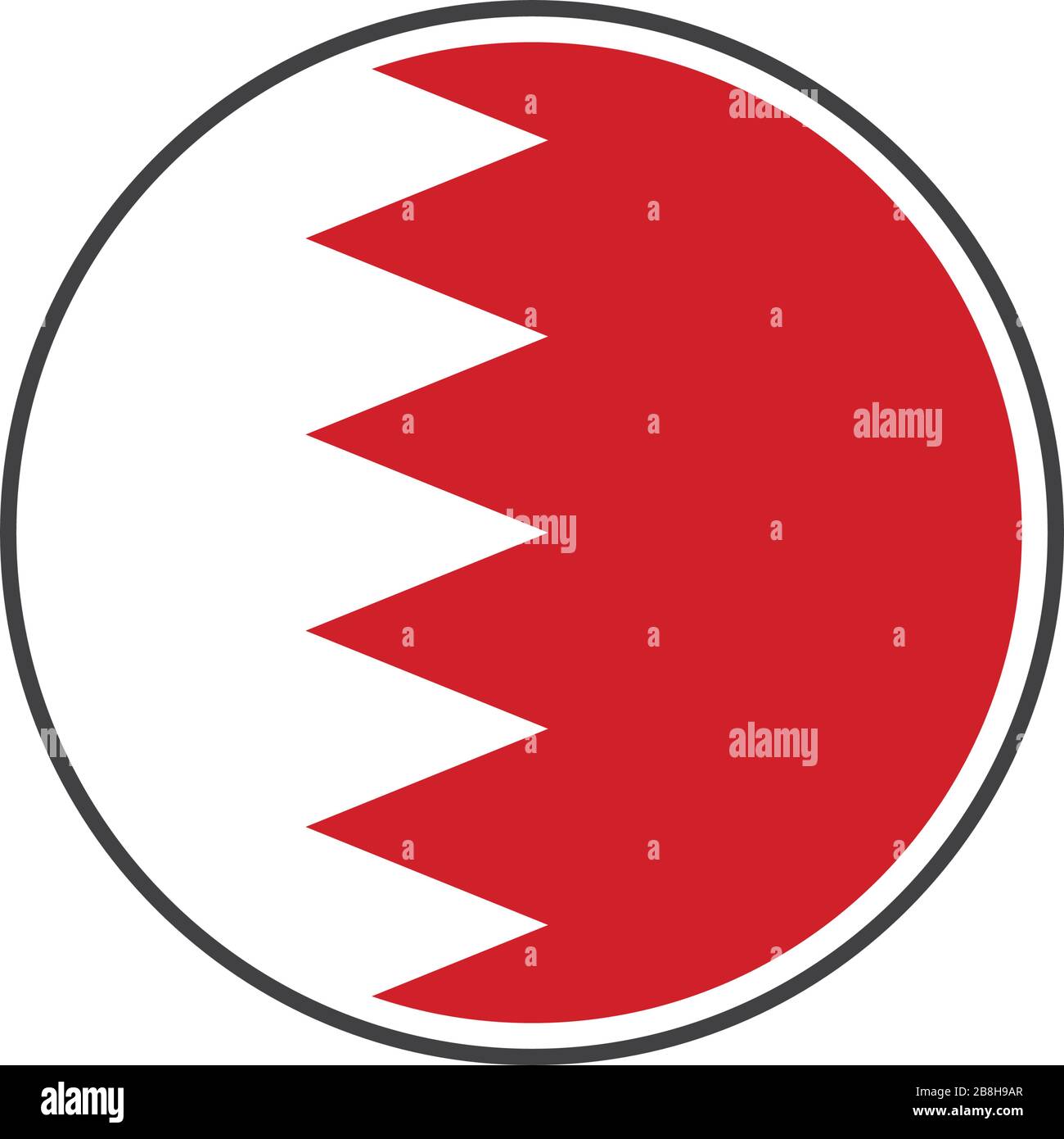 Circle bahrain flag with icon vector isolated on white background Stock ...