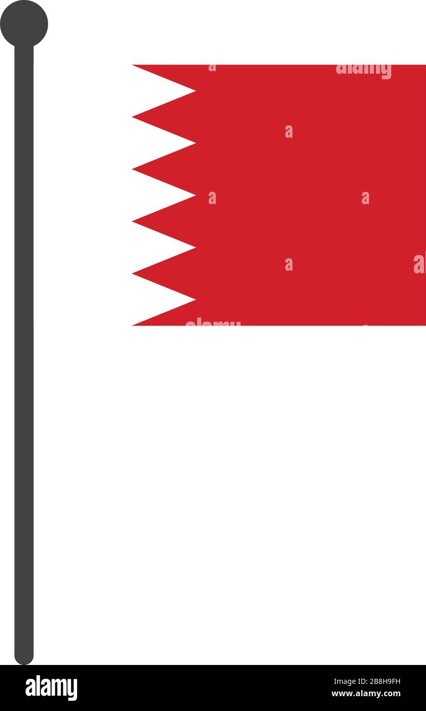 bahrain flag with pole icon vector isolated on white background Stock ...
