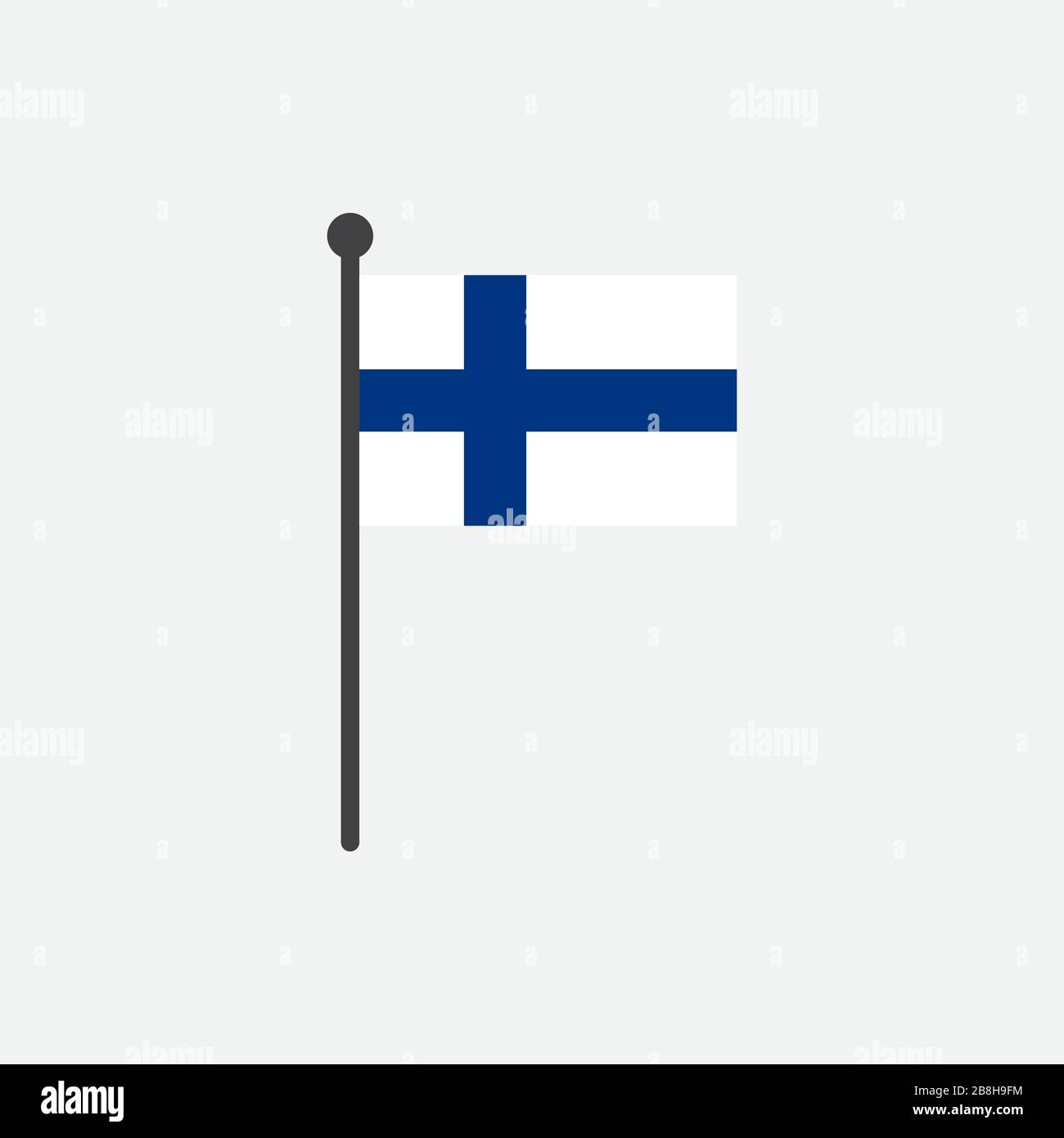 simple flat finland flag vector illustration with flagpole isolated on ...