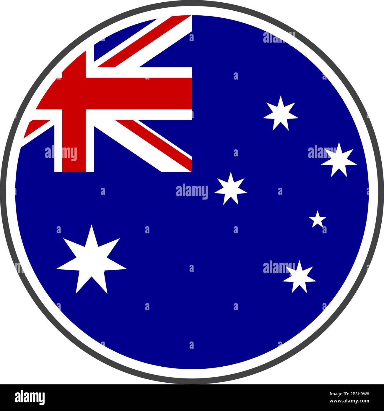 Circle australia flag with icon vector isolated on white background ...