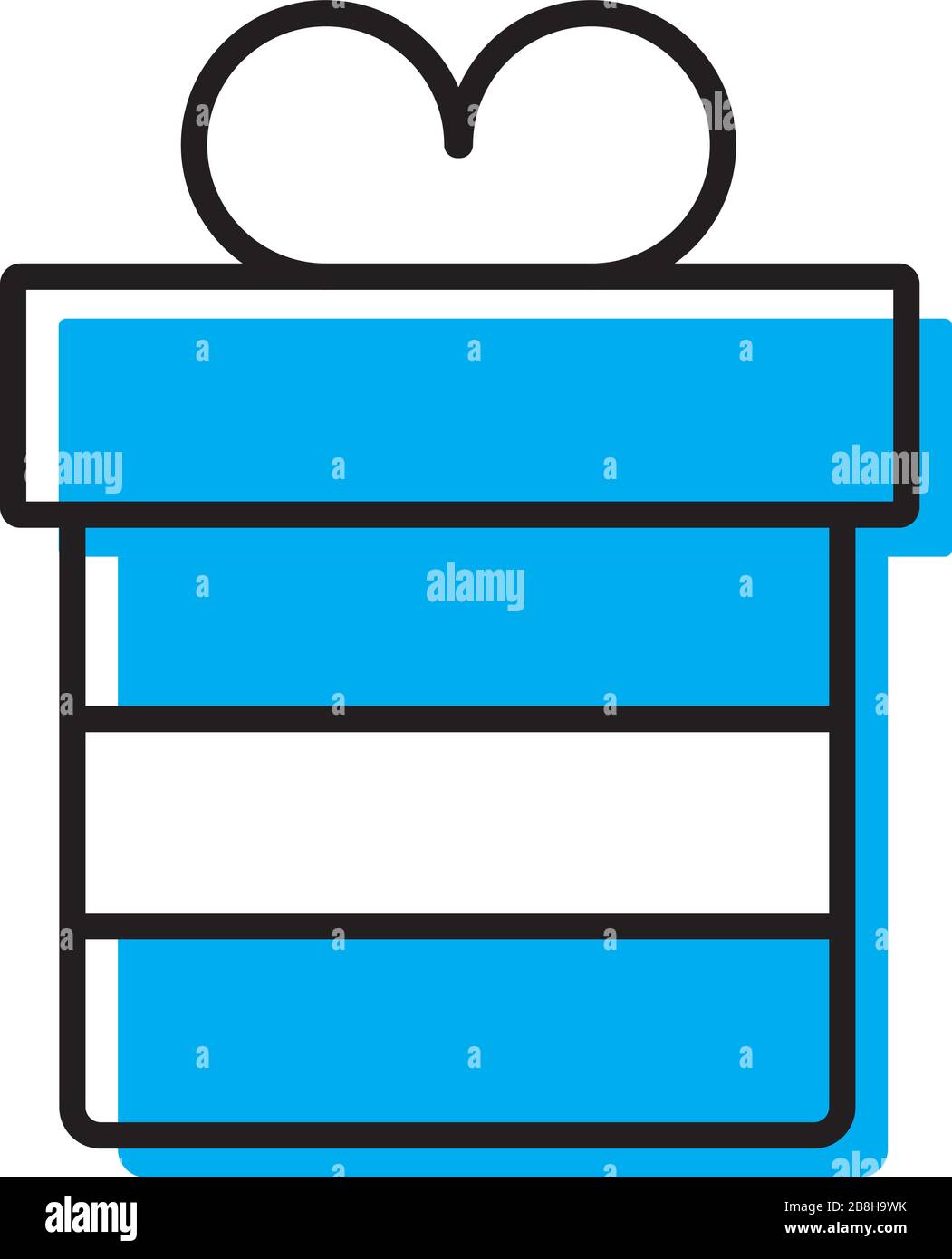 Gift box with ribbon line icon, outline vector sign, linear style ...