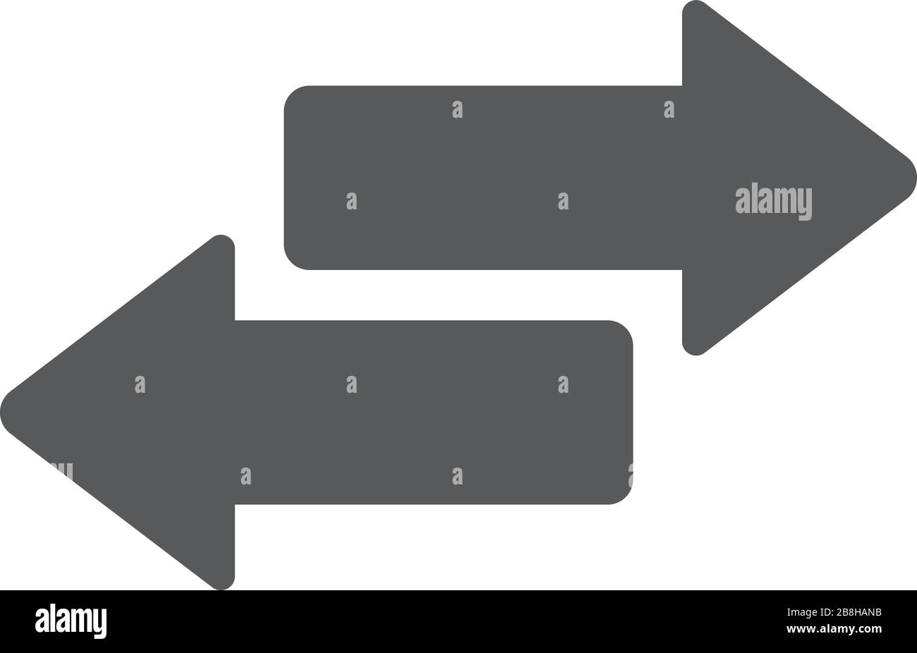 two arrows or transfer arrows. linear style sign for mobile concept and ...