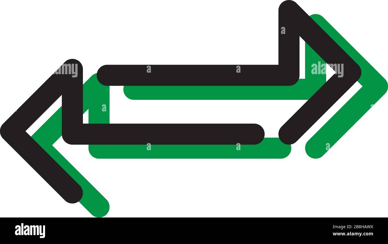 two arrows or transfer arrows. linear style sign for mobile concept and ...