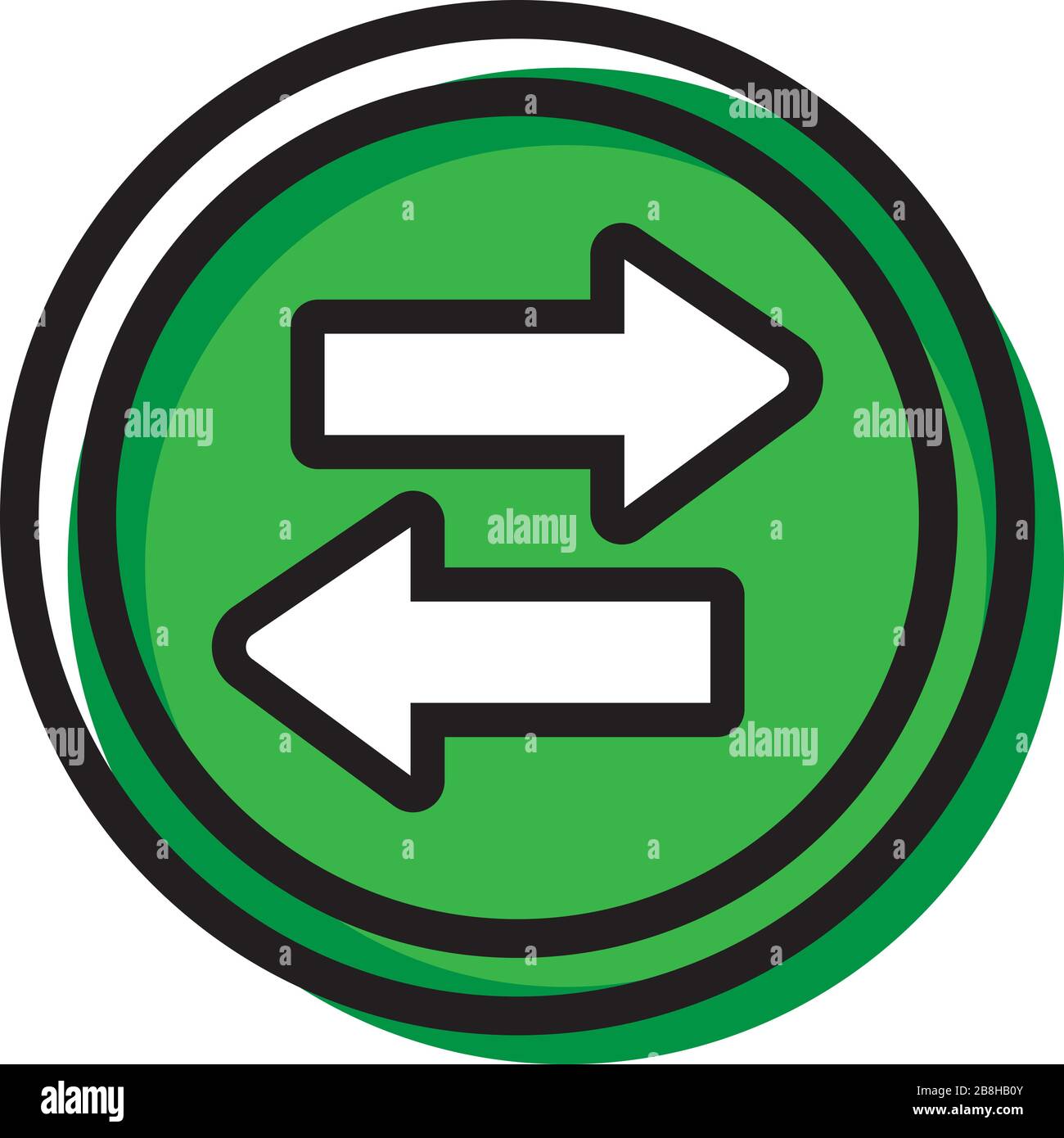 two arrows or transfer arrows. linear style sign for mobile concept and ...