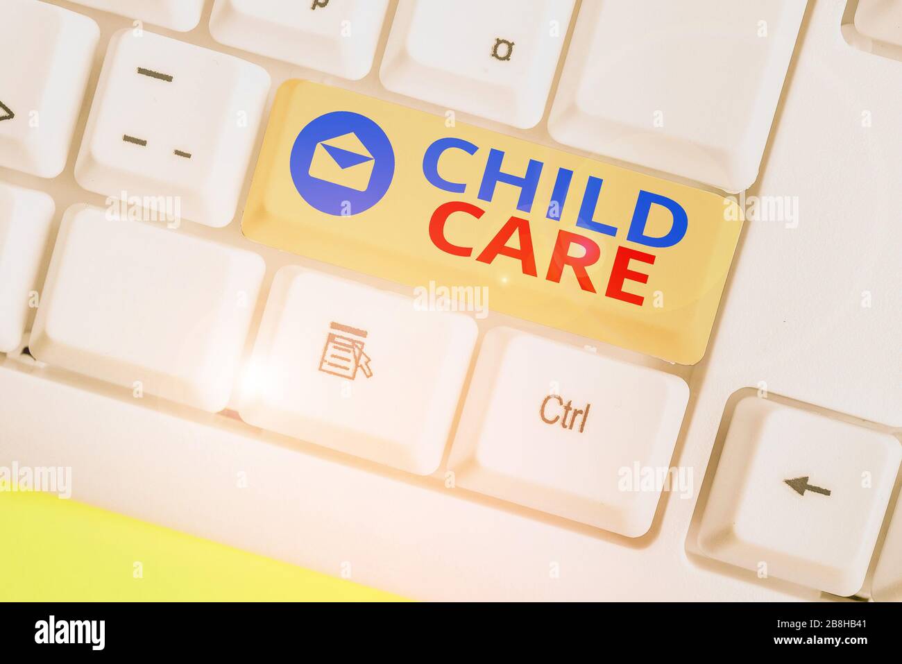 Writing note showing Child Care. Business concept for a care of ...