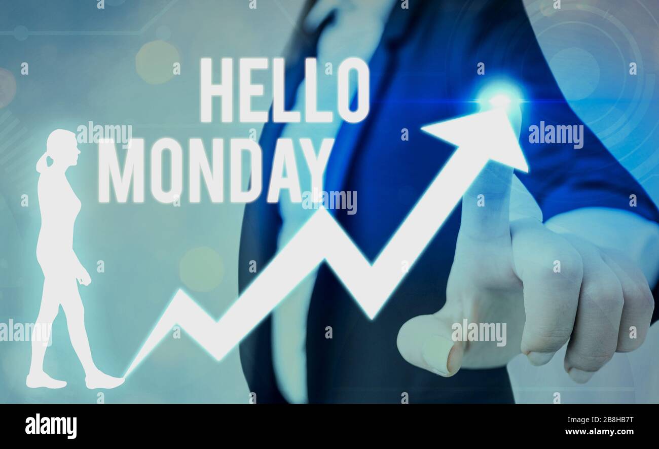 Handwriting text writing Hello Monday. Conceptual photo greetings or ...