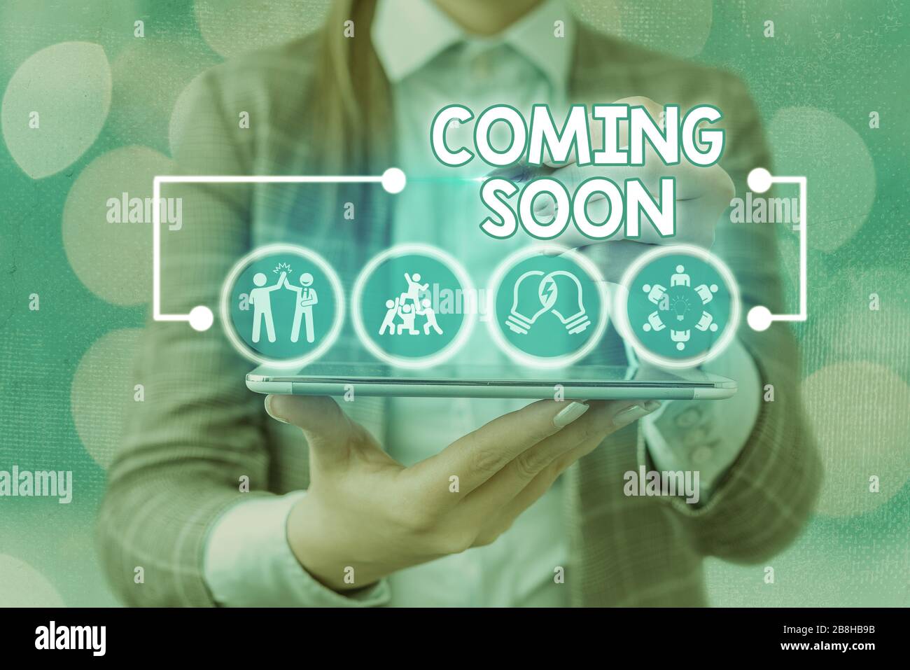 Word writing text Coming Soon. Business photo showcasing event or ...