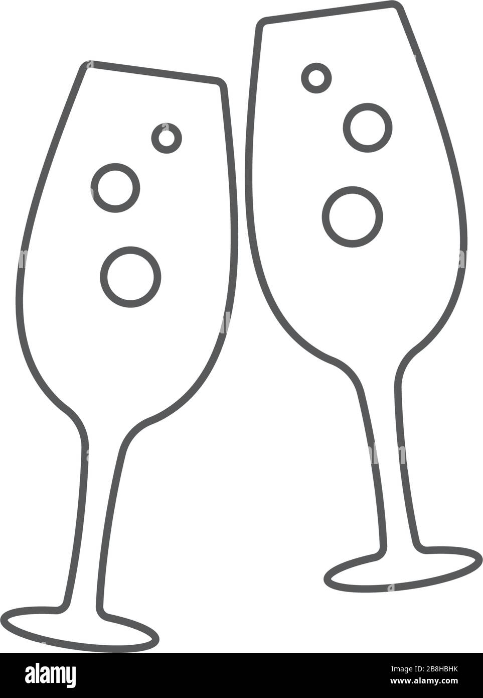 toasting glasses vector icon concept, design isolated on white ...