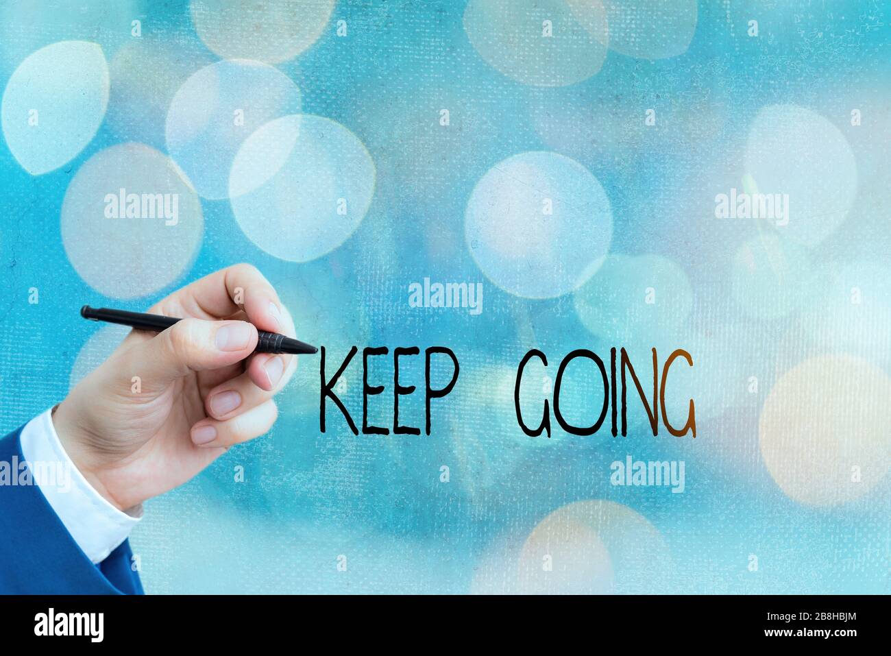 Conceptual hand writing showing Keep Going. Concept meaning make an ...