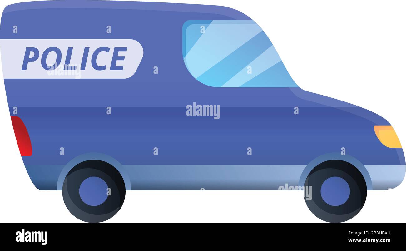 Police van icon. Cartoon of police van vector icon for web design ...