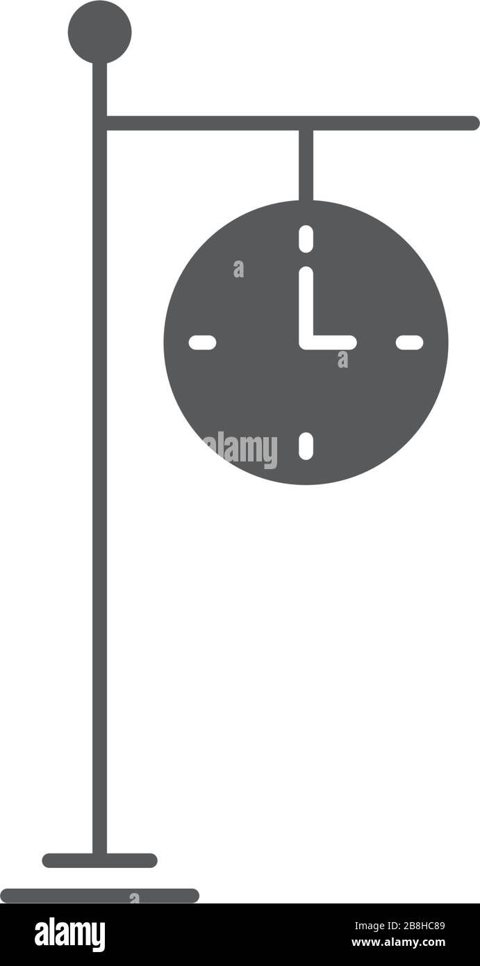 train station clock vector icon concept design isolated on white ...