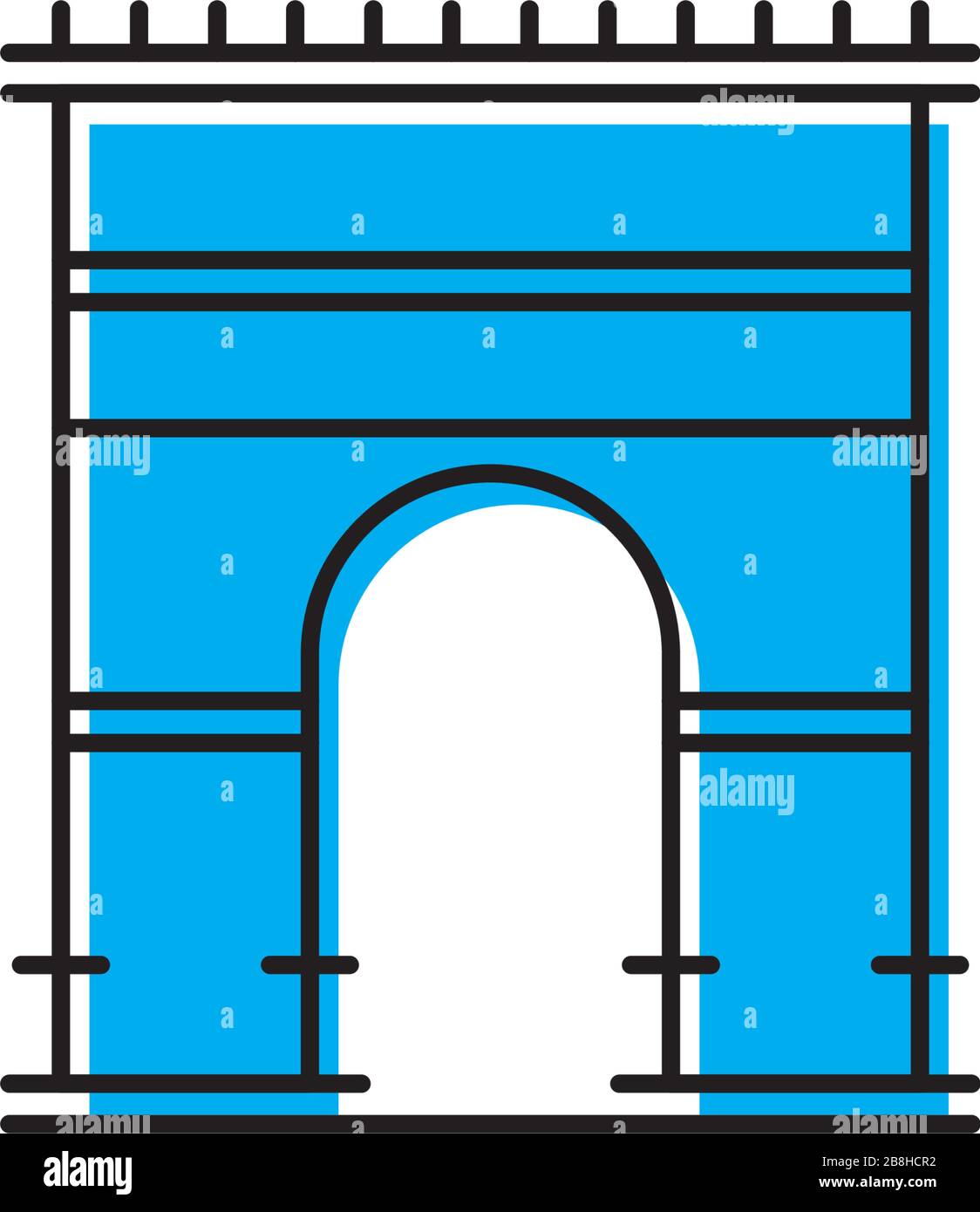 Triumphal arch architecture vector icon concept, isolated on white ...