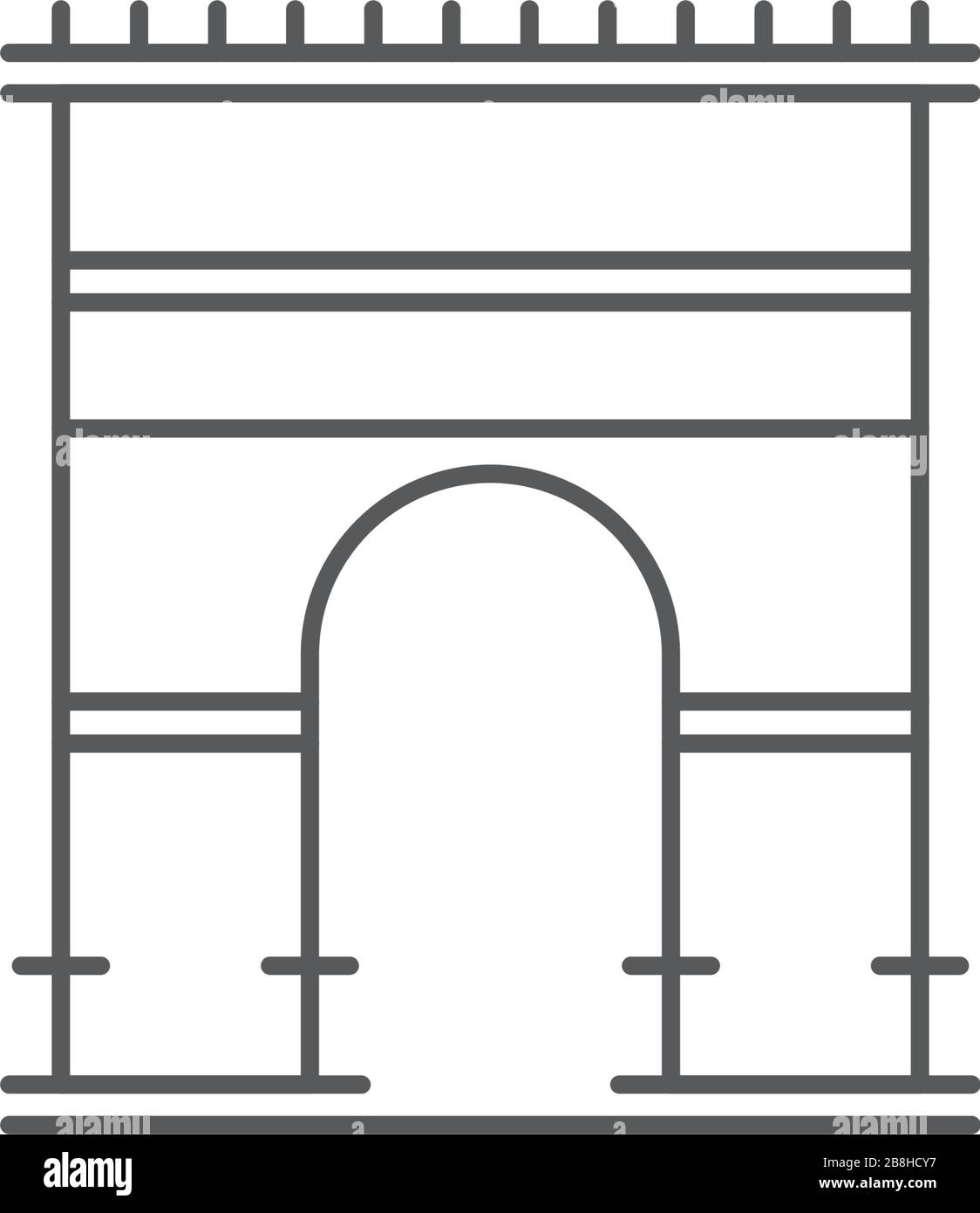 Triumphal arch architecture vector icon concept, isolated on white ...