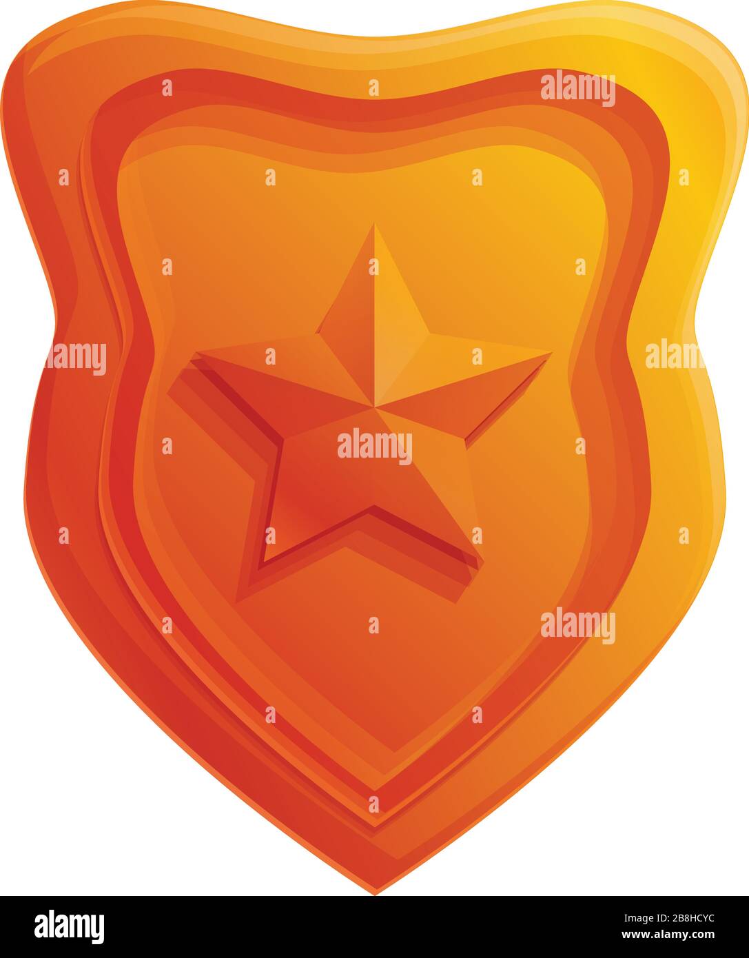 Police gold badge icon. Cartoon of police gold badge vector icon for ...