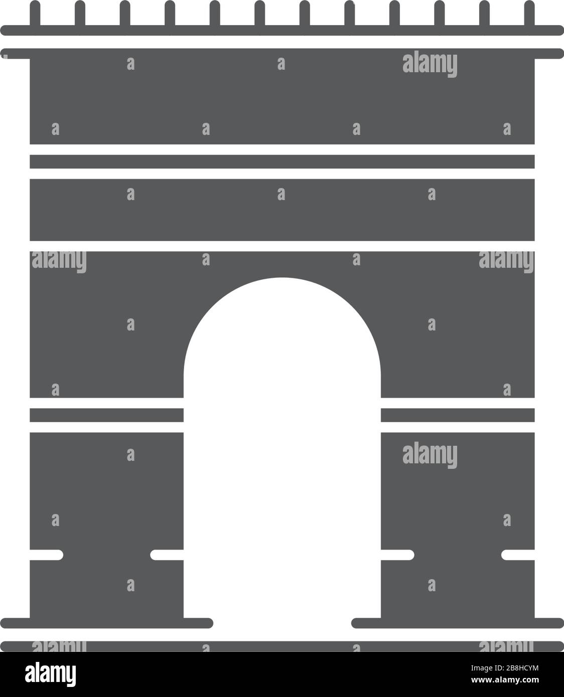 Triumphal arch architecture vector icon concept, isolated on white ...
