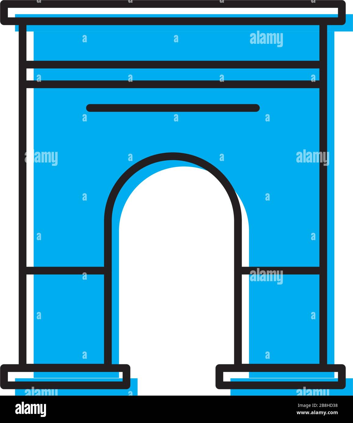 Triumphal arch architecture vector icon concept, isolated on white ...