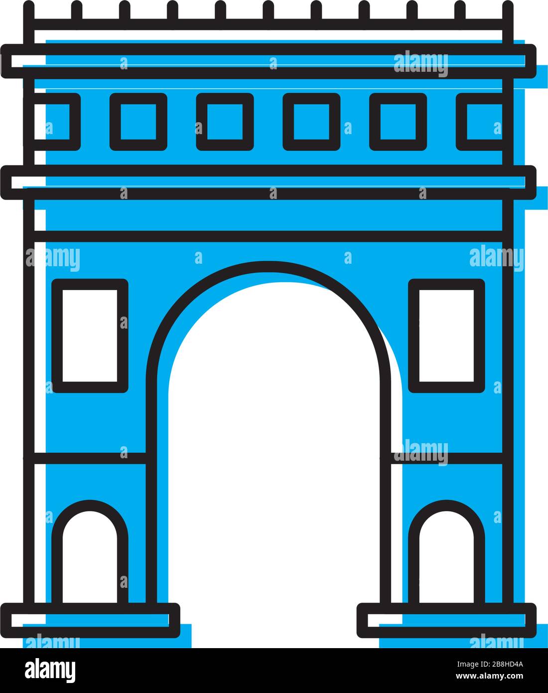 Triumphal arch architecture vector icon concept, isolated on white ...