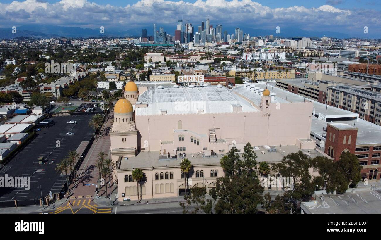 General overall aerial view of the Shrine Auditorium and Expo Hall ...