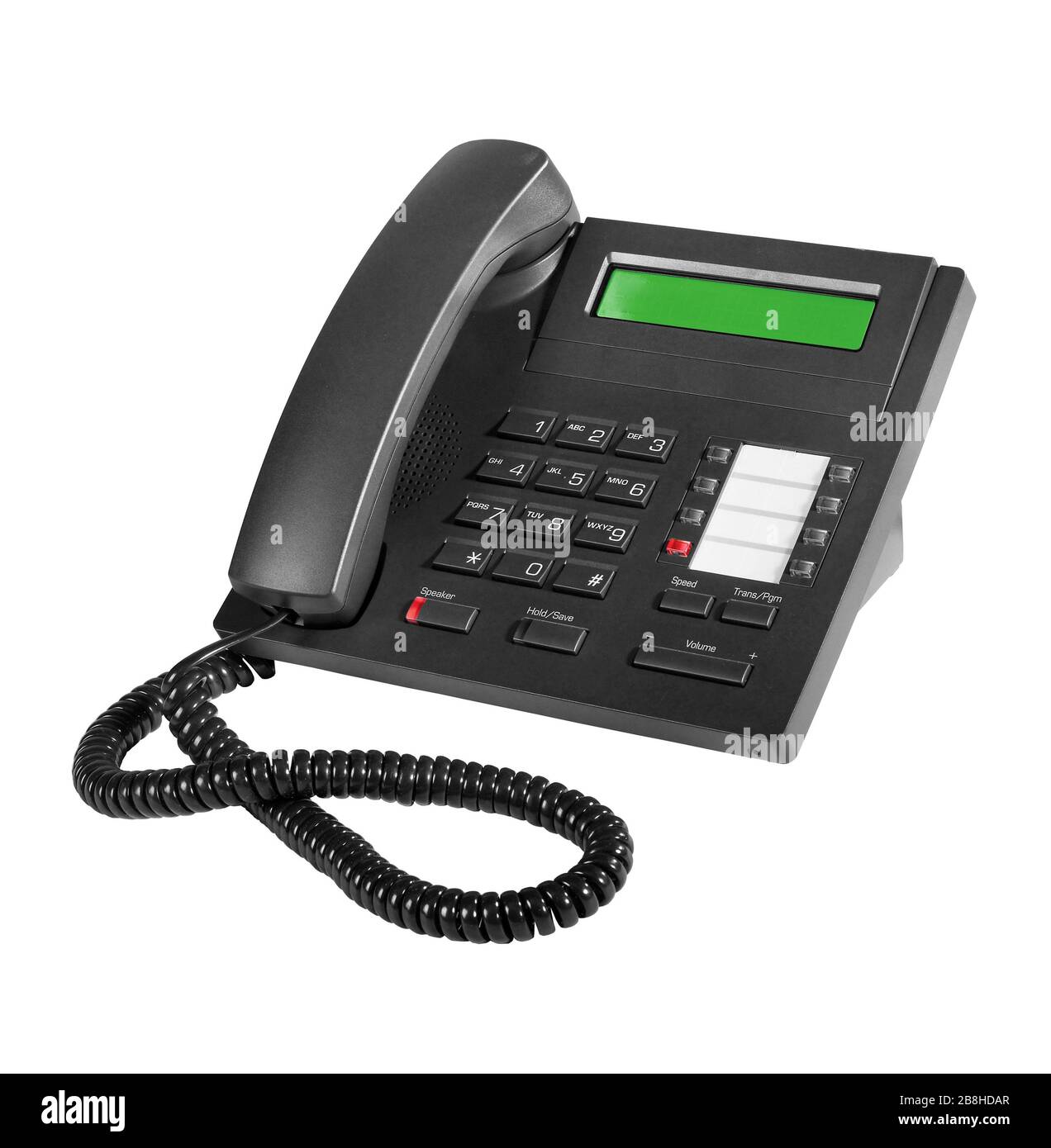 Modern digital black IP phoneisolated on white background with clipping ...