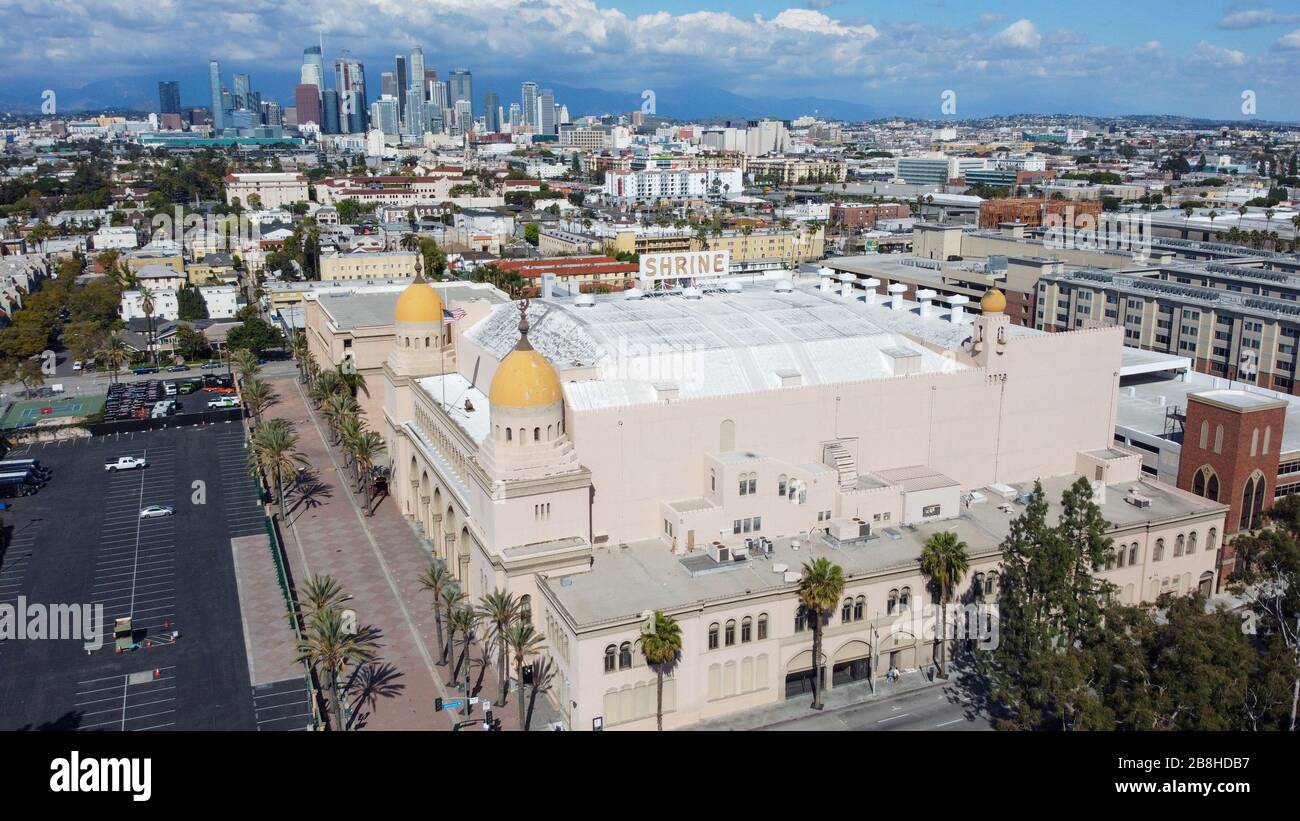 General overall aerial view of the Shrine Auditorium and Expo Hall ...