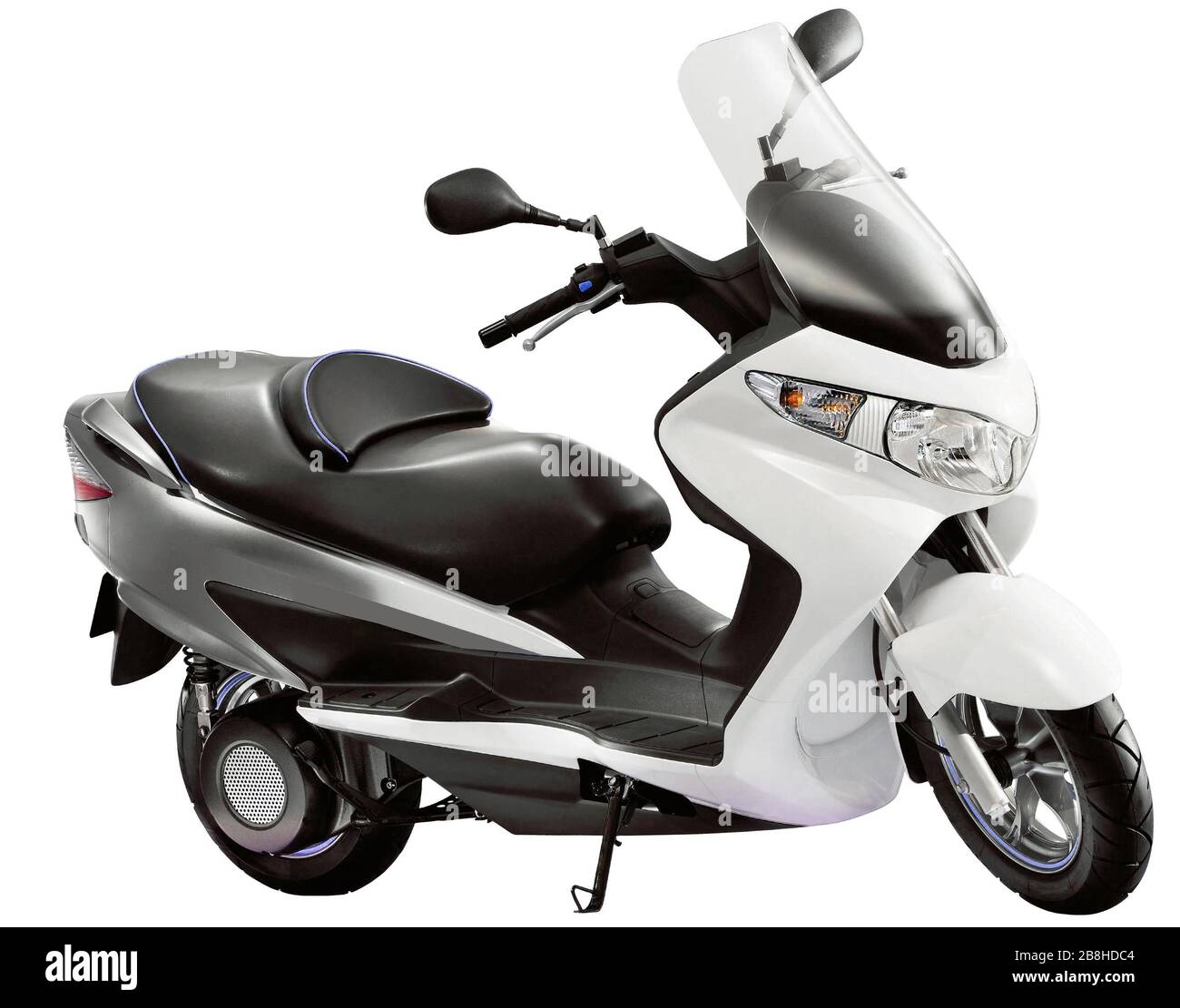 Blue Scooter Motorcycle isolated on white background with clipping path ...