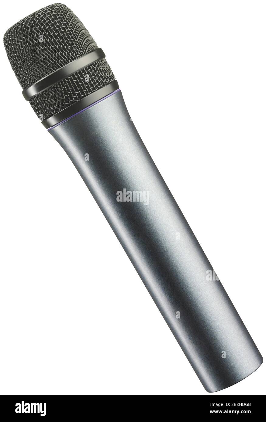 The big black microphone isolated on white background with clipping ...