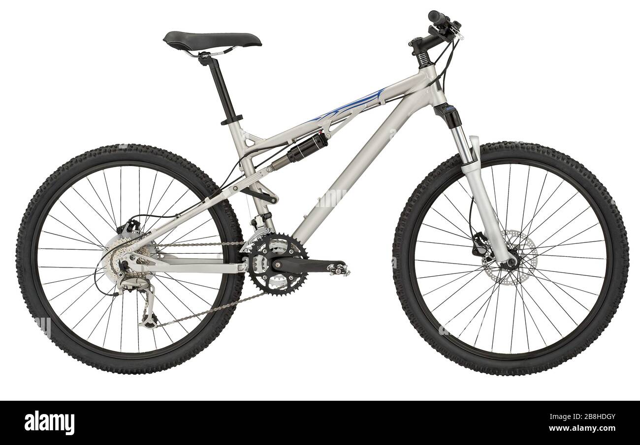 Sport silver bicycle isolated on white background with Clipping Path ...