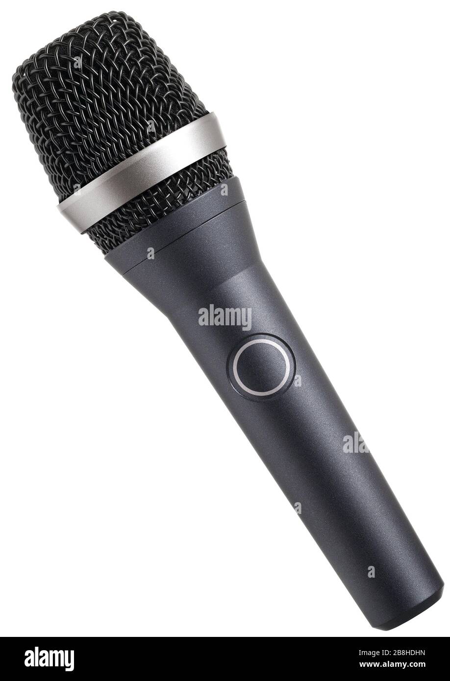 The big black microphone isolated on white background with clipping ...