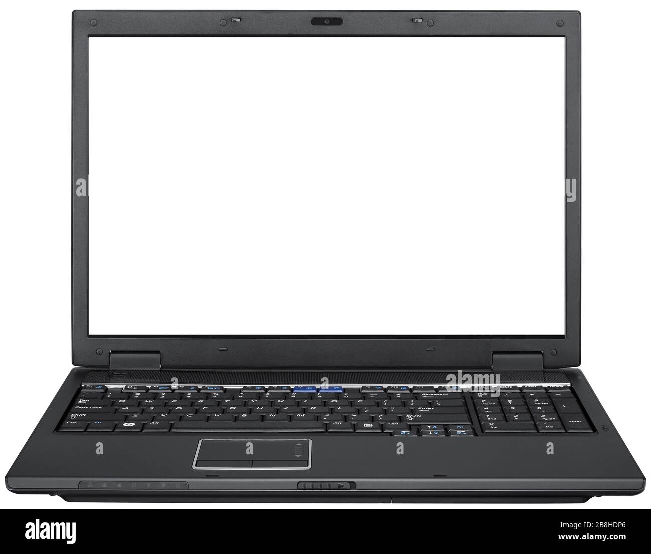 Black laptop. Includes clipping path for laptop outline and screen ...