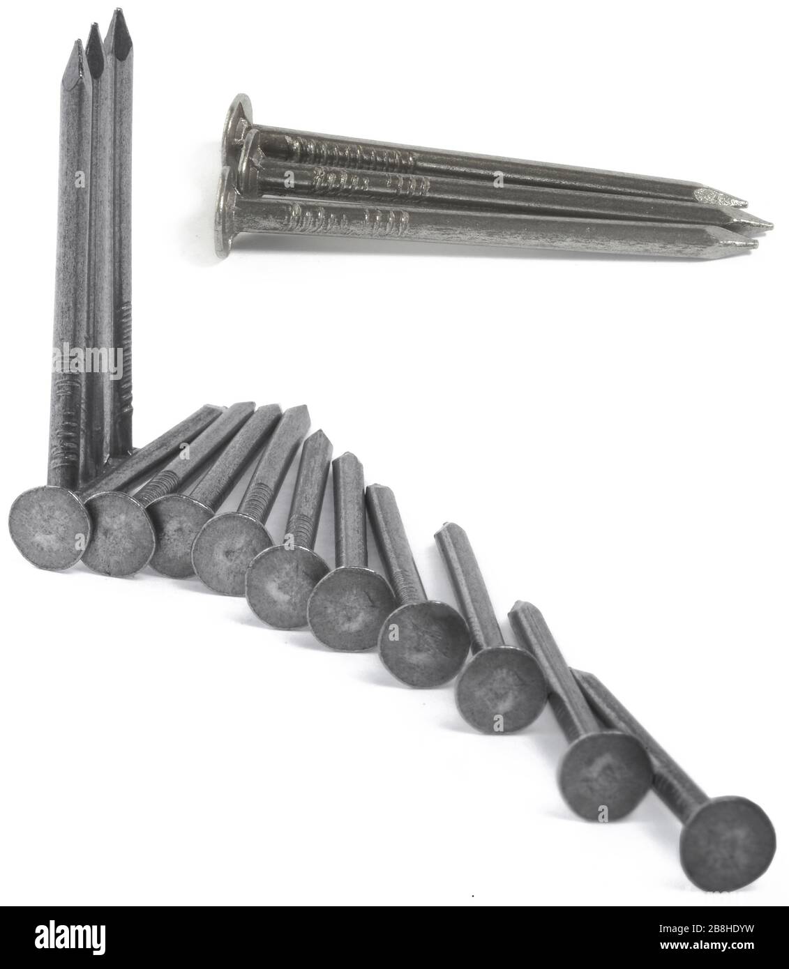 Set of iron Nails isolated on white background Stock Photo - Alamy