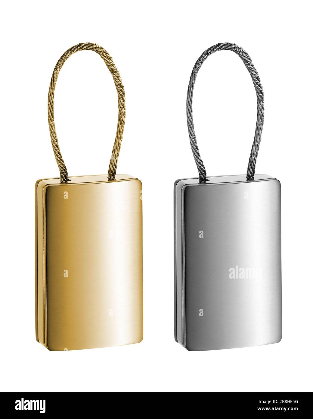 Gold & Silver Labels or Tags or Charm isolated on white background with ...