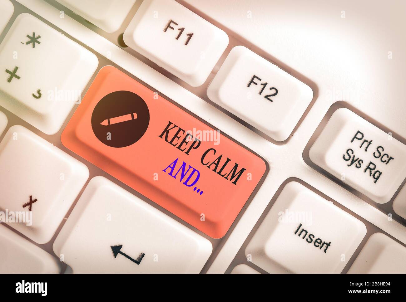 Conceptual hand writing showing Keep Calm And. Concept meaning ...