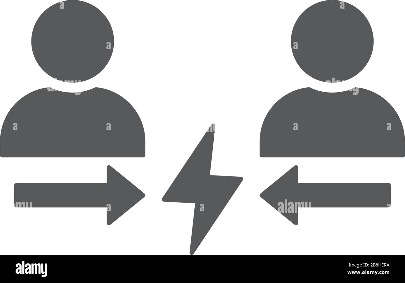 conflict differen style vector icon symbol isolated on white background ...