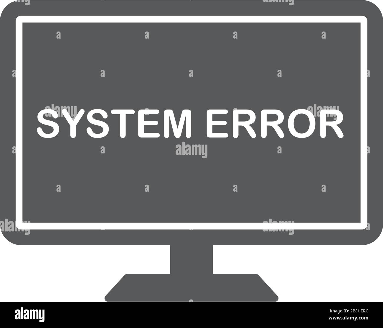 computer error screen vector icon concept, isolated on white background ...