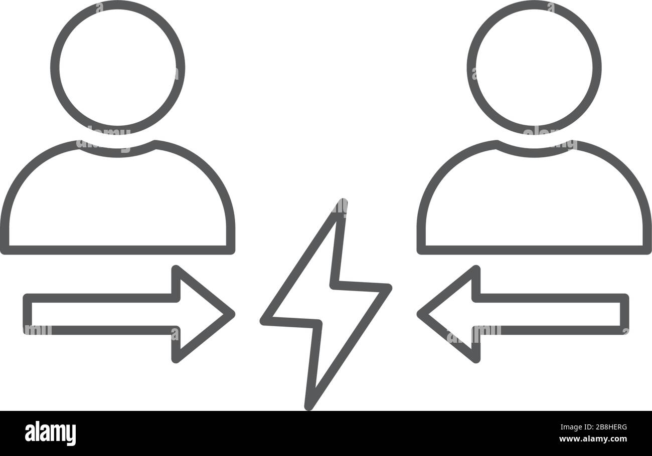 conflict differen style vector icon symbol isolated on white background ...