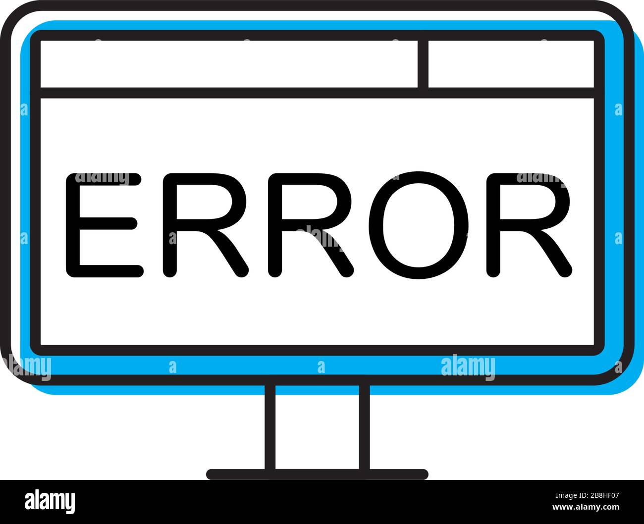 computer error screen vector icon concept, isolated on white background ...