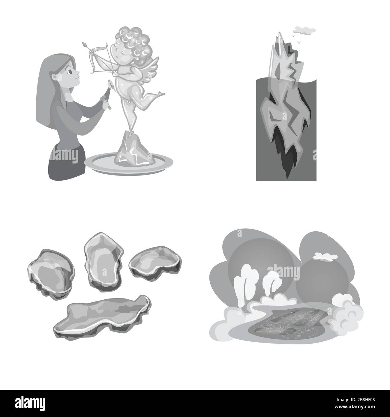 Vector design of square and purity icon. Set of square and frozen stock ...