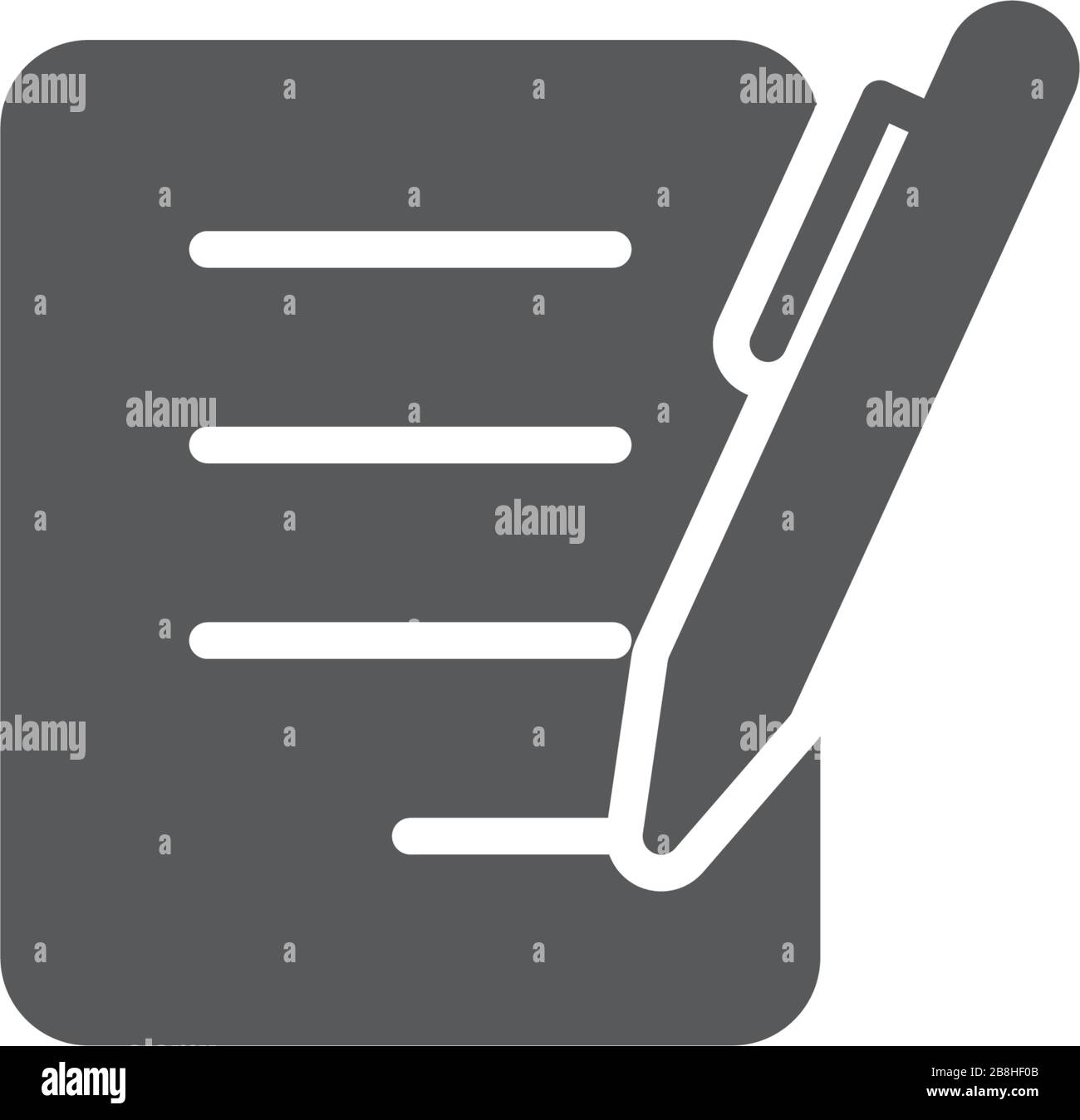 Contract signing, document and pencil or pen vector icon concept ...