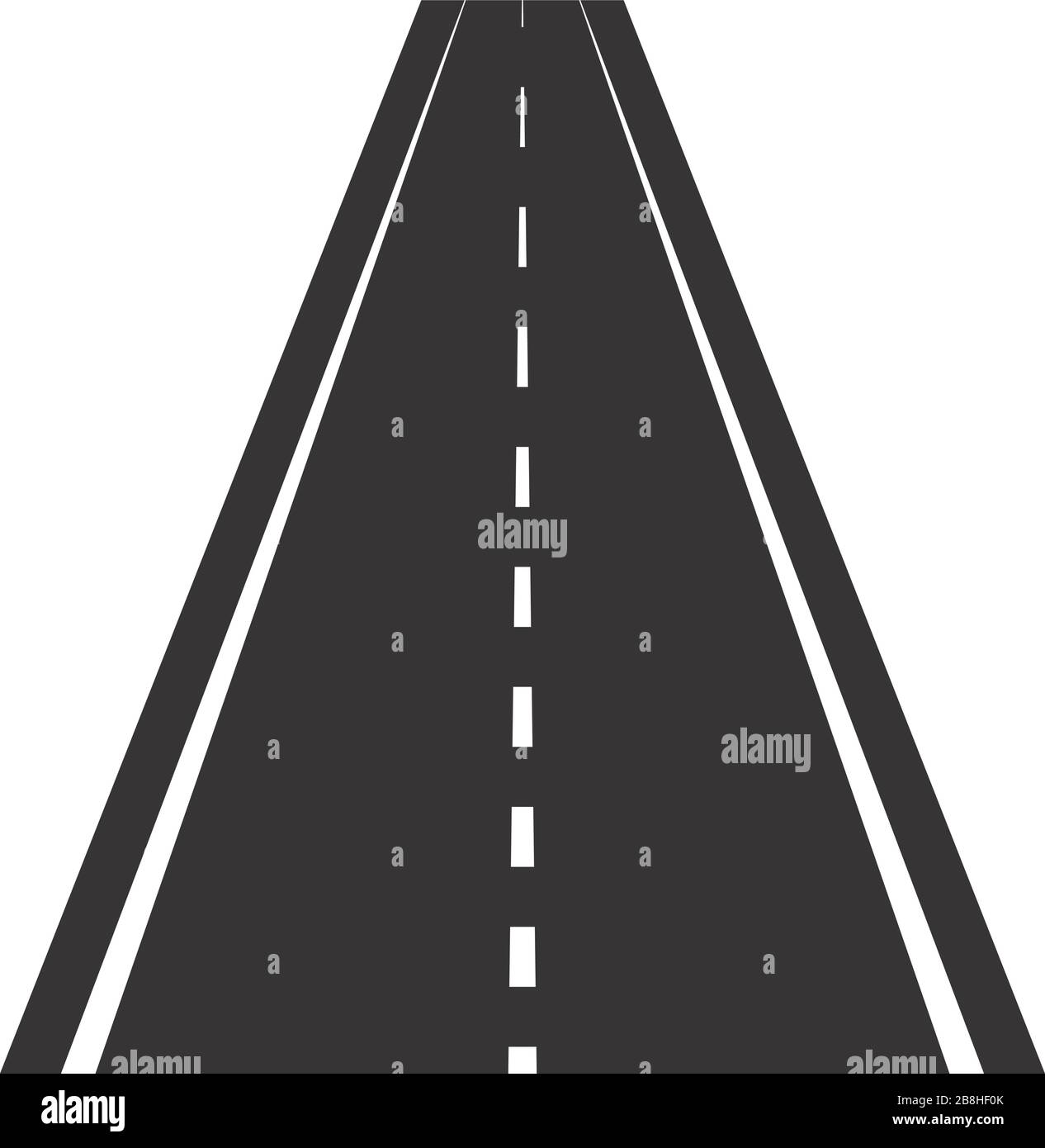 Road with markings. Straight asphalt road in perspective Stock Vector ...