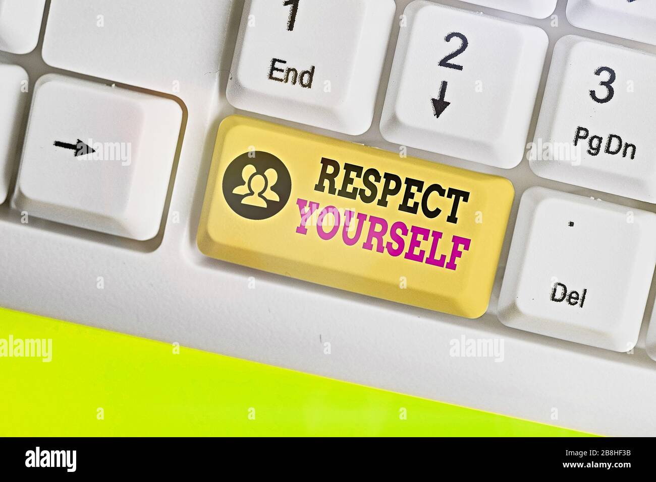 Writing note showing Respect Yourself. Business concept for believing ...