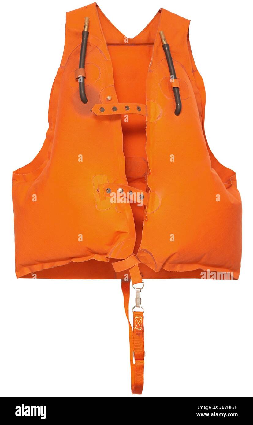 Professional Orange Life Jacket - isolated on white Stock Photo - Alamy