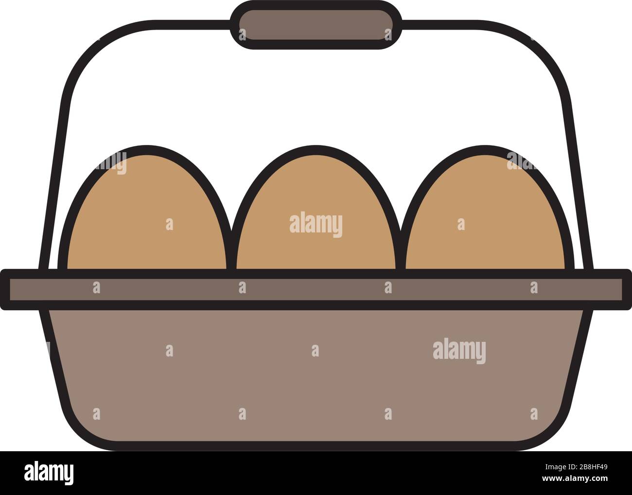 eggs in box package vector icon concept, isolated on white background ...